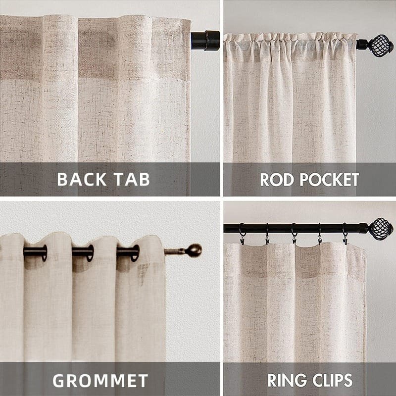 Natural Color Faux Linen Sheer Curtain - Dairui Curtain